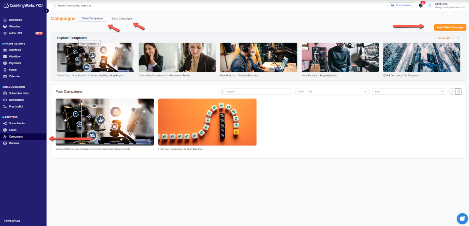 How to create campaigns to send to your leads