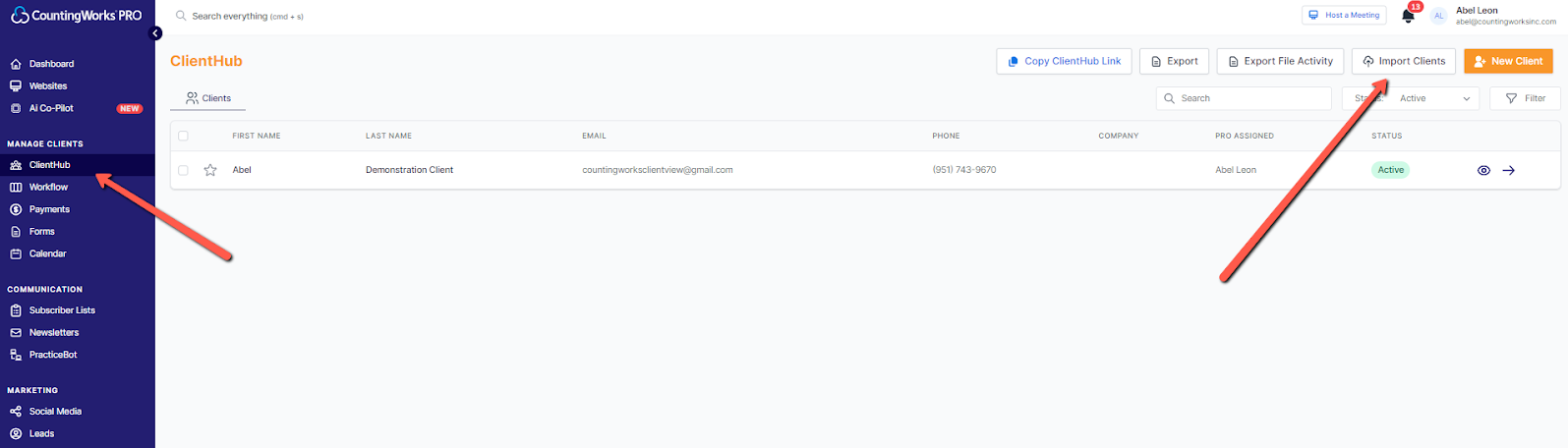 How to add/upload new clients