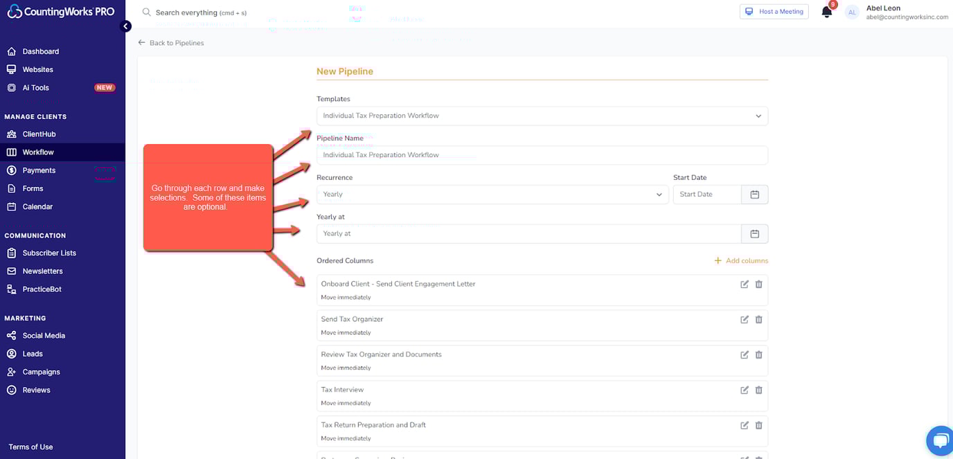 ClientHub - WorkFlow: Setting Up Automations