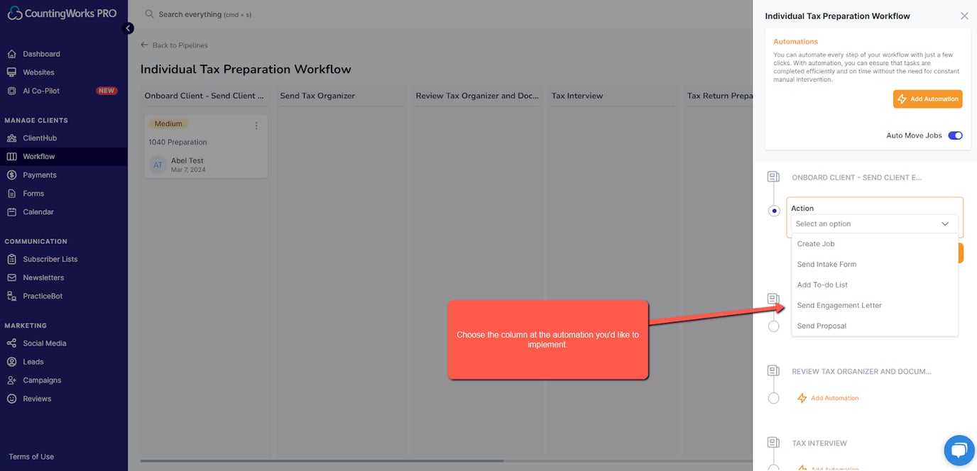 ClientHub - WorkFlow: Setting Up Automations